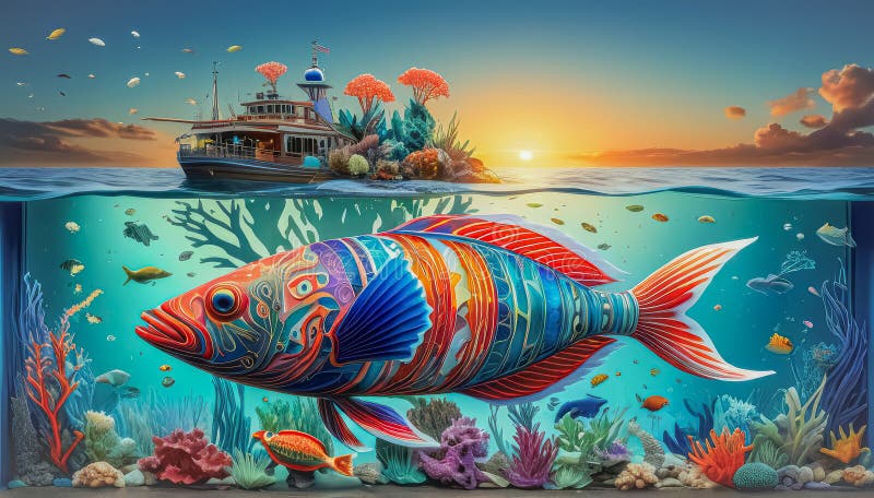 A Magical Tale of Tropical Fish Close-up Stock Image - Image of ...