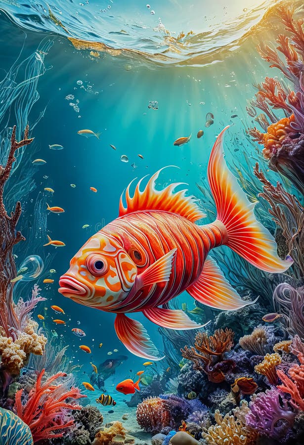 A Magical Tale of Tropical Fish Close-up Stock Image - Image of ...
