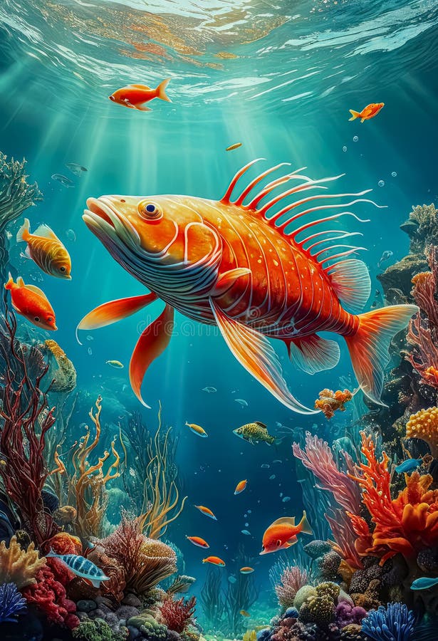 A Magical Tale of Tropical Fish Close-up Stock Image - Image of ...