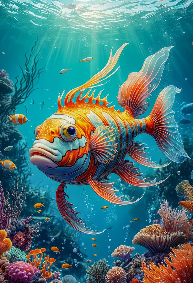 A Magical Tale of Tropical Fish Close-up Stock Photo - Image of ...