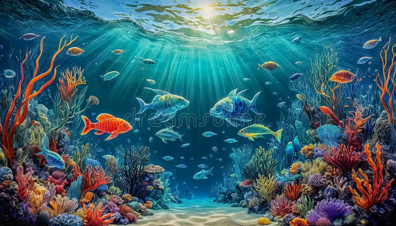 A Magical Tale of Tropical Fish Close-up Stock Image - Image of ...