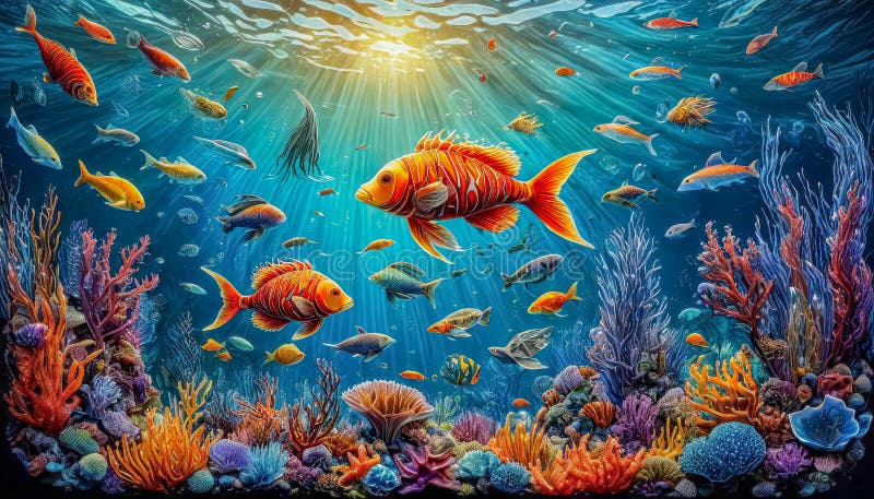 A Magical Tale of Tropical Fish Close-up Stock Photo - Image of ...