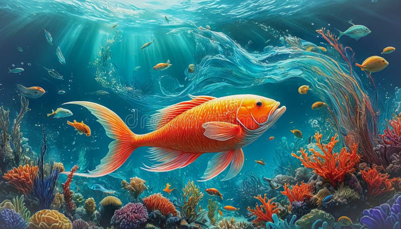 A Magical Tale of Tropical Fish Close-up Stock Image - Image of ...