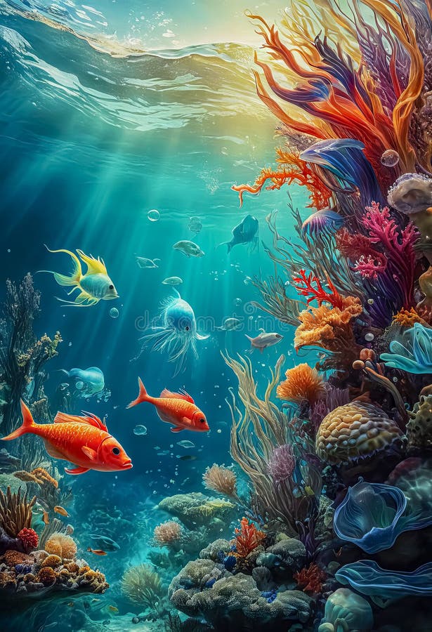 A Magical Tale of Tropical Fish Close-up Stock Photo - Image of ...
