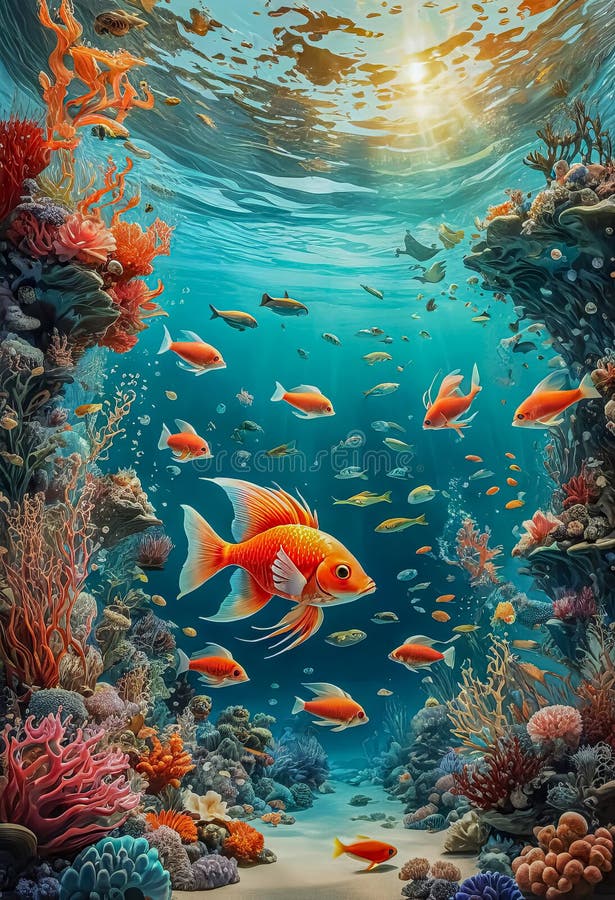 A Magical Tale of Tropical Fish Close-up Stock Photo - Image of ...