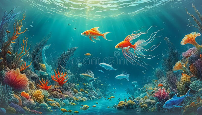 A Magical Tale of Tropical Fish Close-up Stock Image - Image of ...