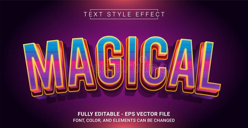 Magical Text Style Effect. Editable Graphic Text Template Stock Vector ...
