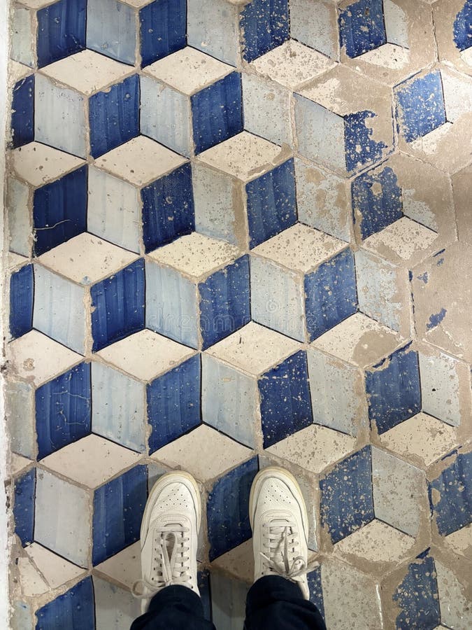 Magical 16th Century Tile that Gives Volume from Any Side Stock Photo ...
