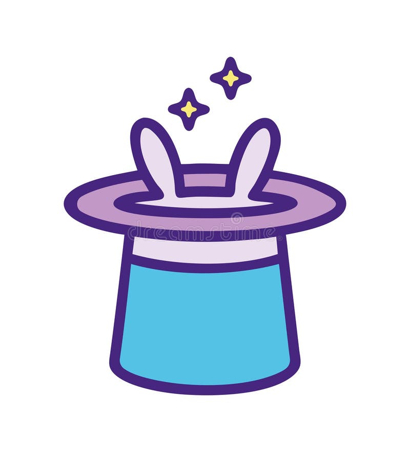Magical Top Hat with Rabbit and Sparkles Stock Illustration ...