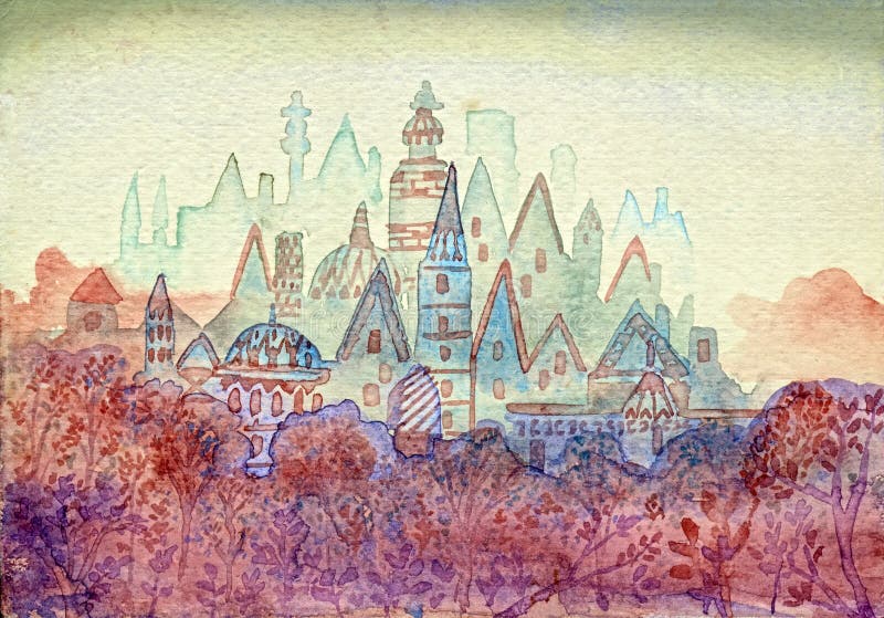 Magical City stock illustration. Illustration of building - 79296808