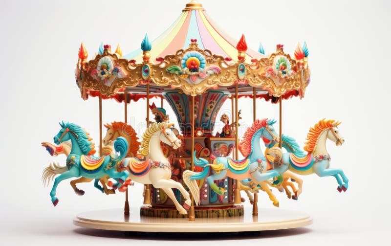 A Magical Toy Carousel Featuring Mythical Creatures -Generative Ai ...