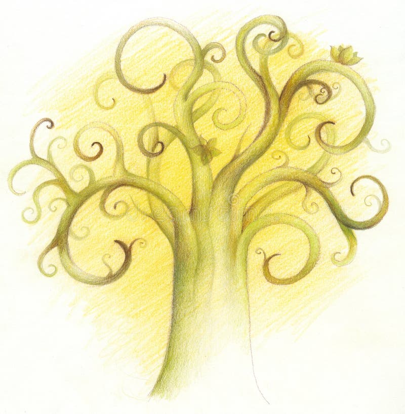 Magical tree stock illustration. Illustration of yellow - 3446740