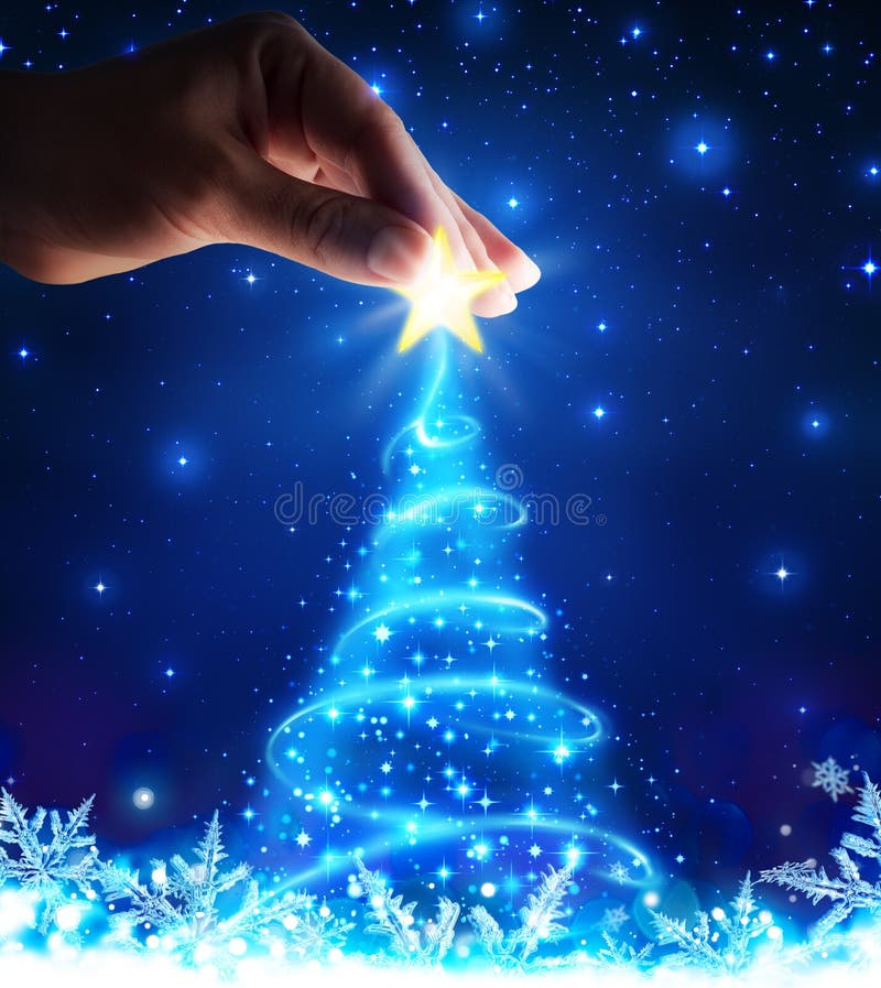 Magical of tree christmas stock illustration. Illustration of star ...