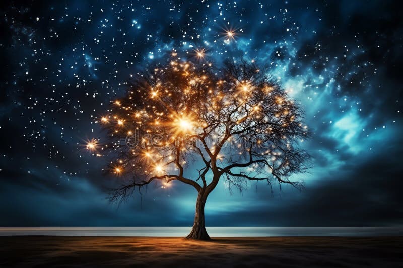 Magical Tree Concept, AI Generated Stock Illustration - Illustration of ...