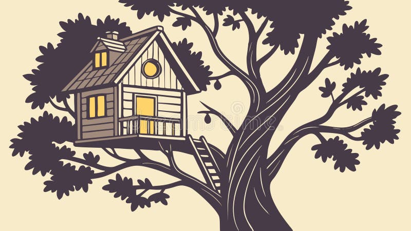 Magical Treehouse Nestled in a Mystical Forest, Surrounded by Lush ...