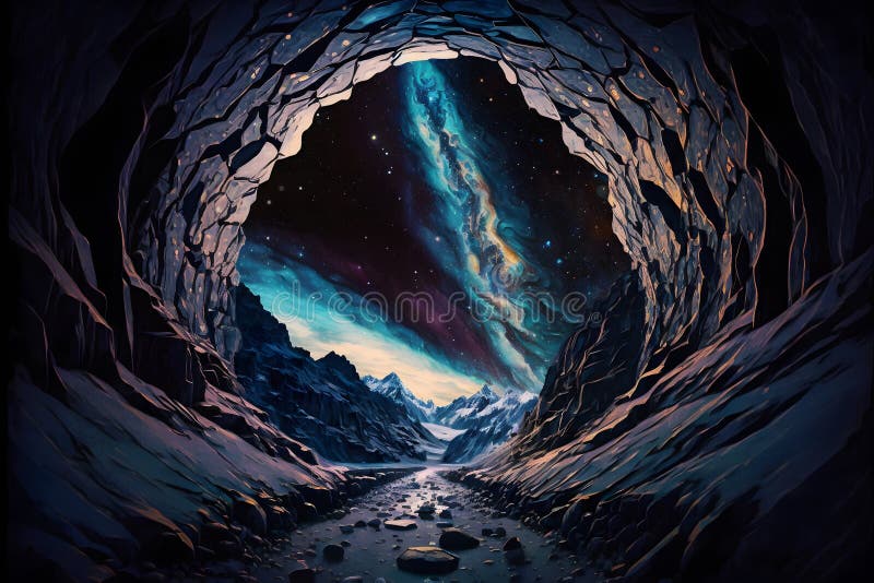 A Magical Tunnel Leading into Outer Space. Neural Network AI Generated ...