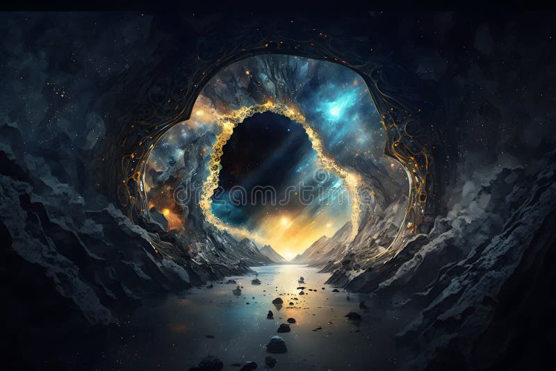 A Magical Tunnel Leading into Outer Space. Neural Network AI Generated ...