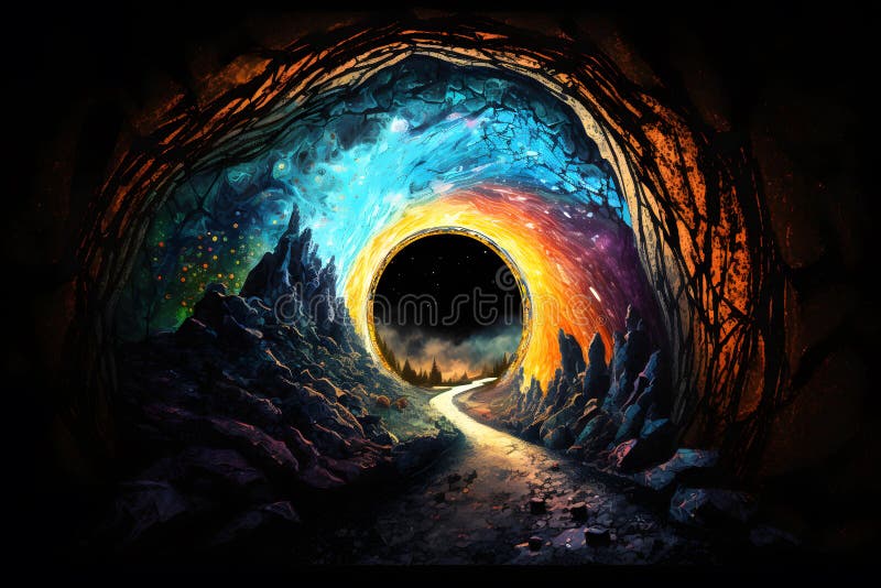 A Magical Tunnel Leading into Outer Space. Neural Network AI Generated ...