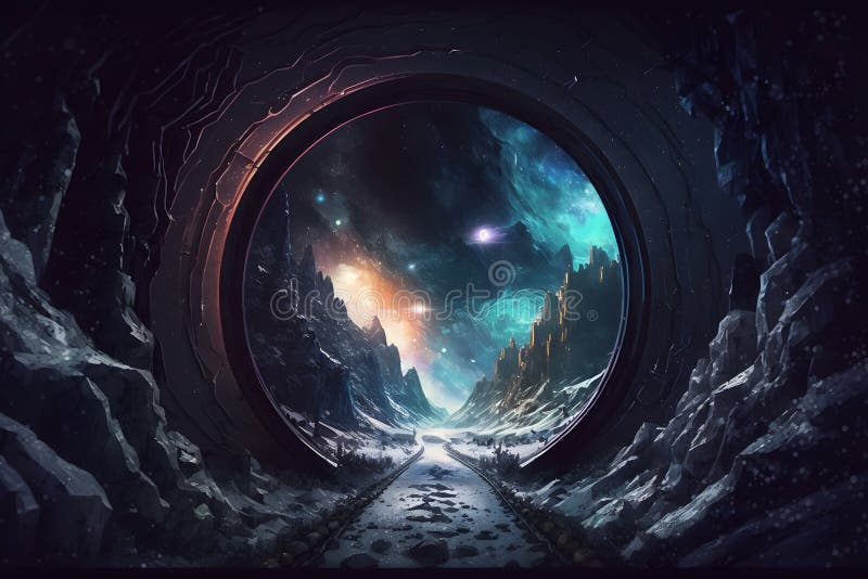 A Magical Tunnel Leading into Outer Space. Neural Network AI Generated ...