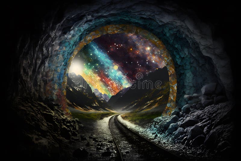 A Magical Tunnel Leading into Outer Space. Neural Network AI Generated ...
