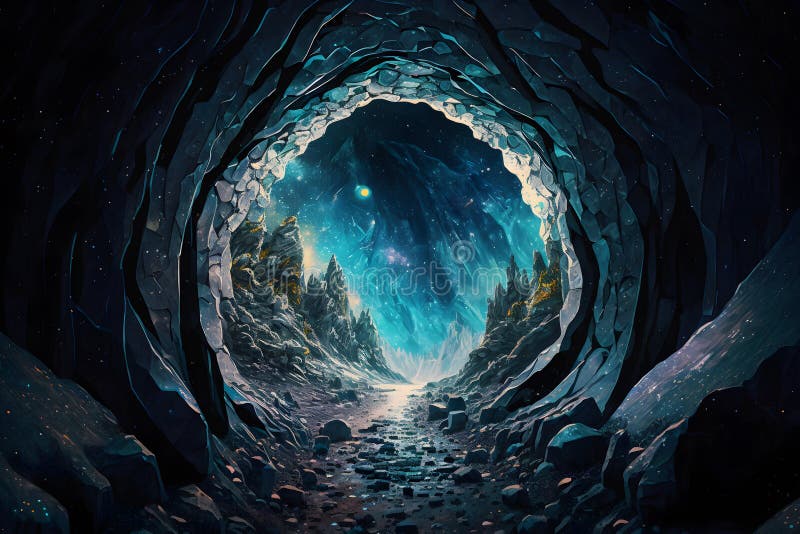 A Magical Tunnel Leading into Outer Space. Neural Network AI Generated ...
