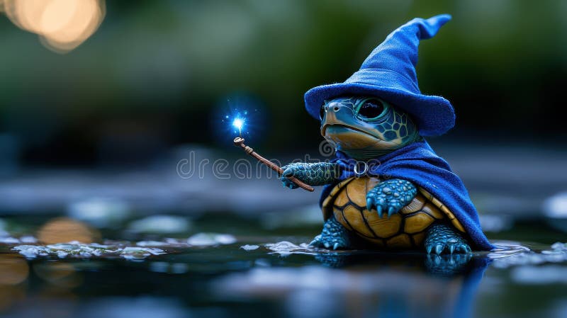 Magical Turtle Wizard stock illustration. Illustration of nature ...