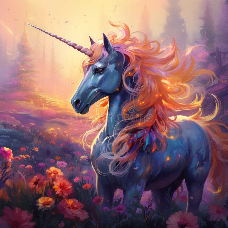 Magical Unicorn Pegasus Illustration Artwork Stock Photo - Image of ...
