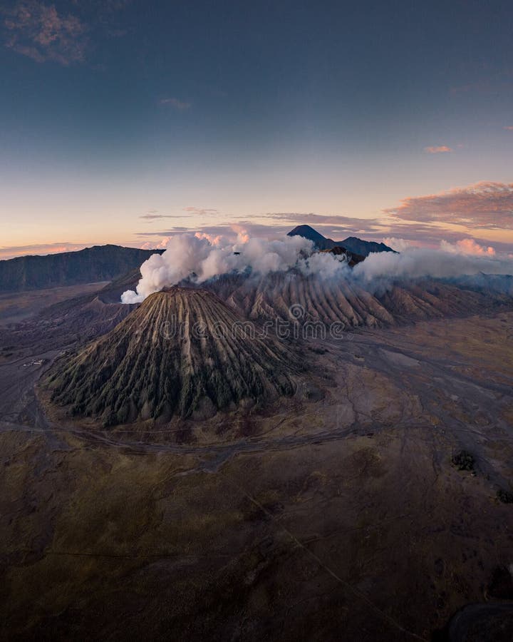 The Magical View of Mount Bromo Stock Image - Image of view, drone ...