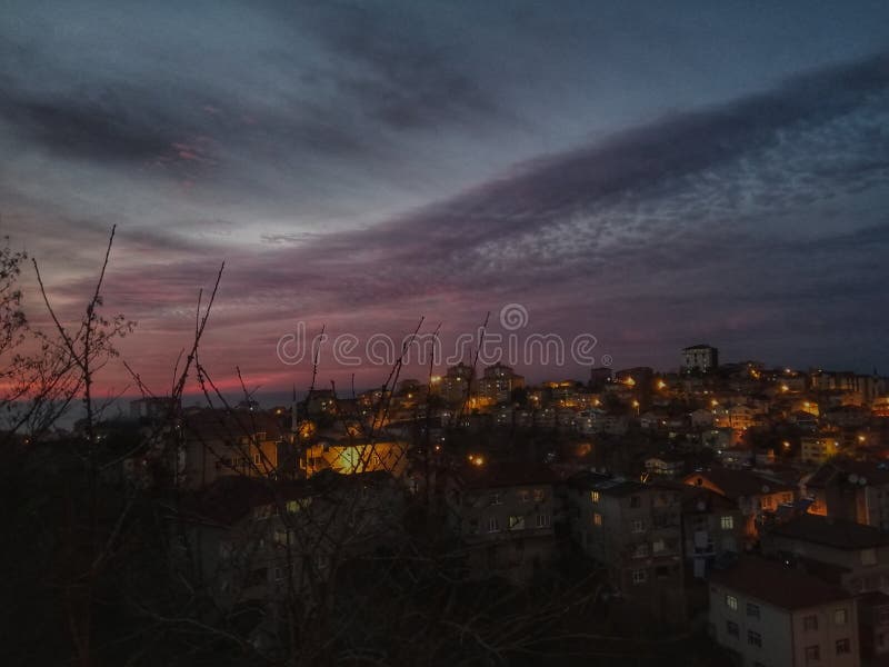 Magical view of the sunset stock photo. Image of darkness - 260649092