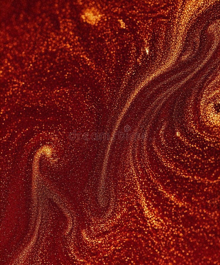 Magical Waves of Golden Glittering Particles in Different Shades of Red ...