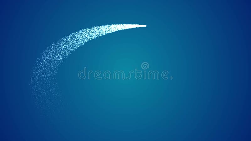 Magical White Sparkle Particle Trail Animation on Blue Gradient ...