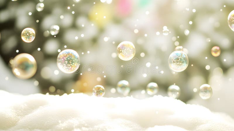 Magical Winter Bubbles Floating on Snow Royalty Free Image Stock Illustration - Illustration of ...
