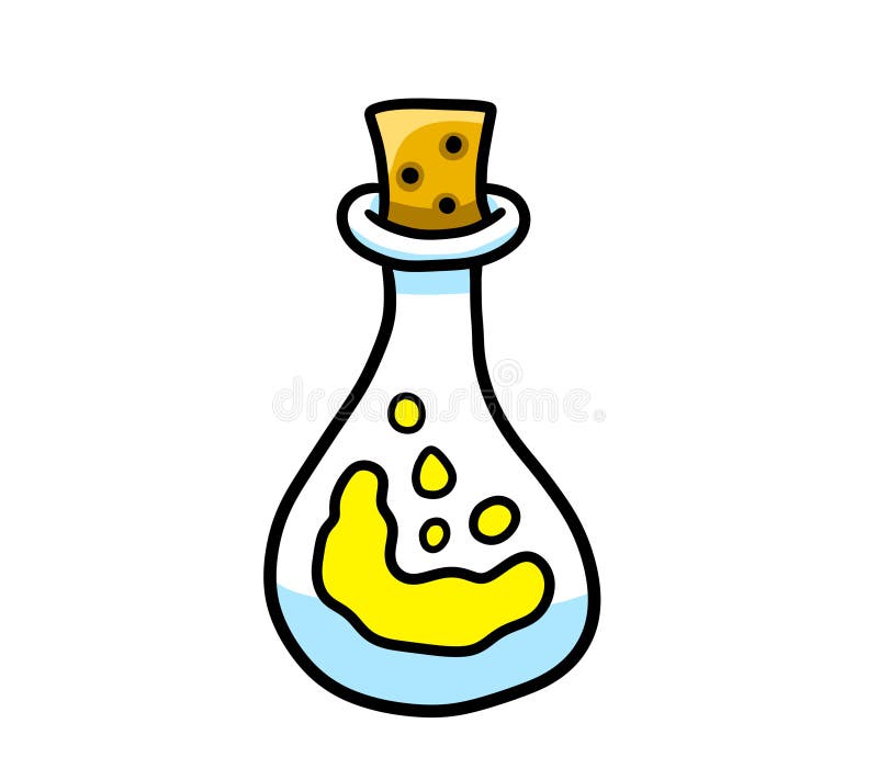 Magical Yellow Potion stock illustration. Illustration of fantasy ...