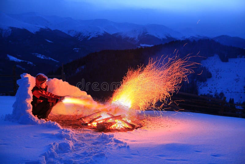 Magic of fire stock photo. Image of nature, ukraine - 111166424