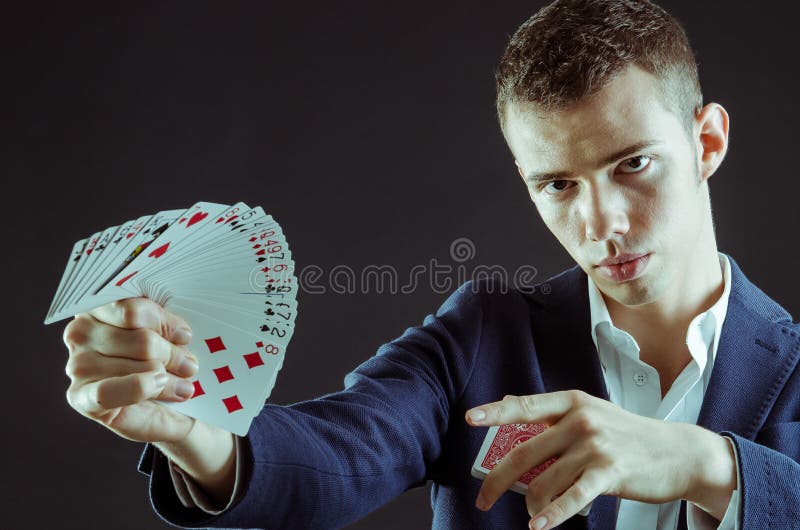 Magician with cards stock photo. Image of gambling, secret - 38523450