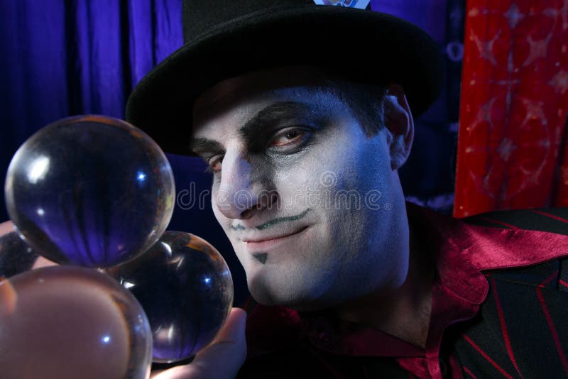 Magician with Crystal Balls Stock Photo - Image of magician, people ...