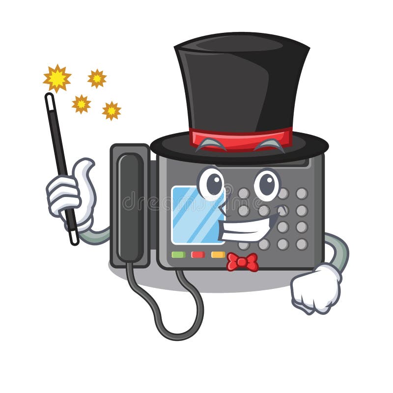 Happy Fax Machine Cartoon