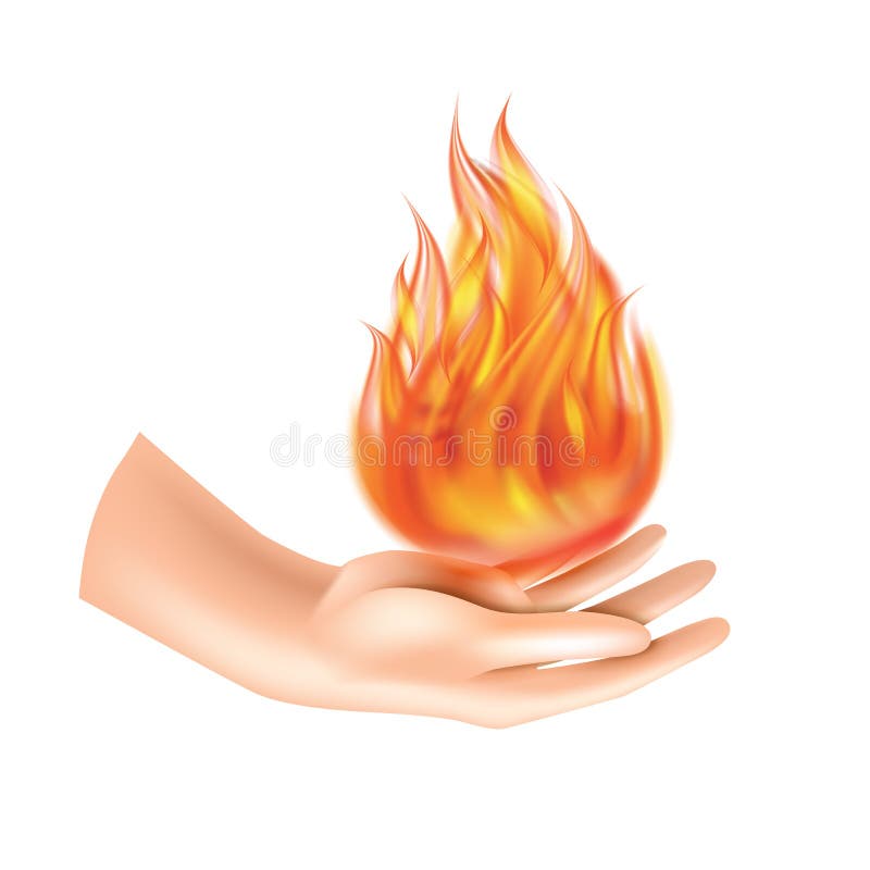 Magician Hand Holding Fire. Magic Vector Concept Stock Vector ...
