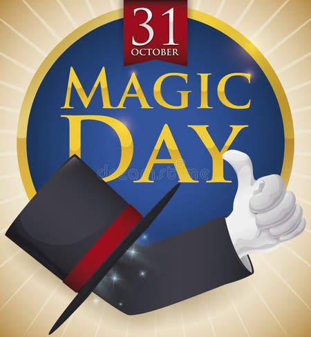 Magician Hat with Floating Hand for Magic Day Celebration, Vector ...