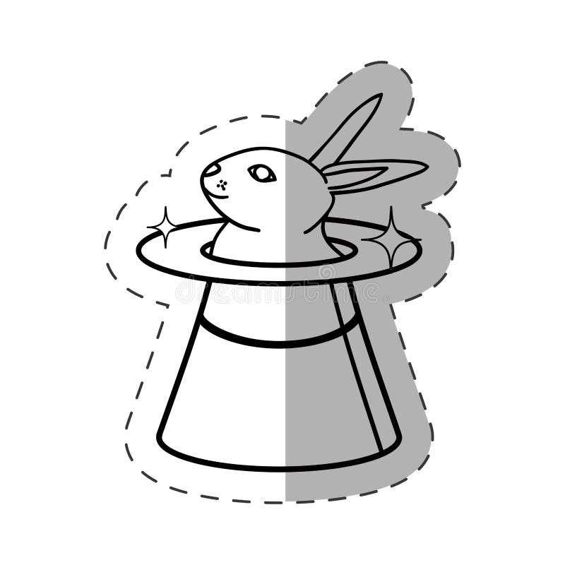 Magician Top Hat With Rabbit Ears Stock Vector - Illustration of ...