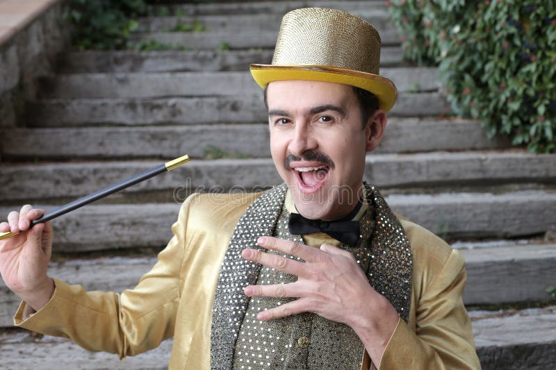 A Magician and His Magic Wand Stock Image - Image of entertainer ...