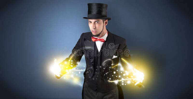 Magician Holding His Power on His Hand Stock Photo - Image of maneuver ...