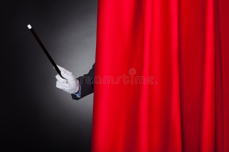 Magician Holding a Magic Wand Stock Image - Image of magic, trick: 3481033