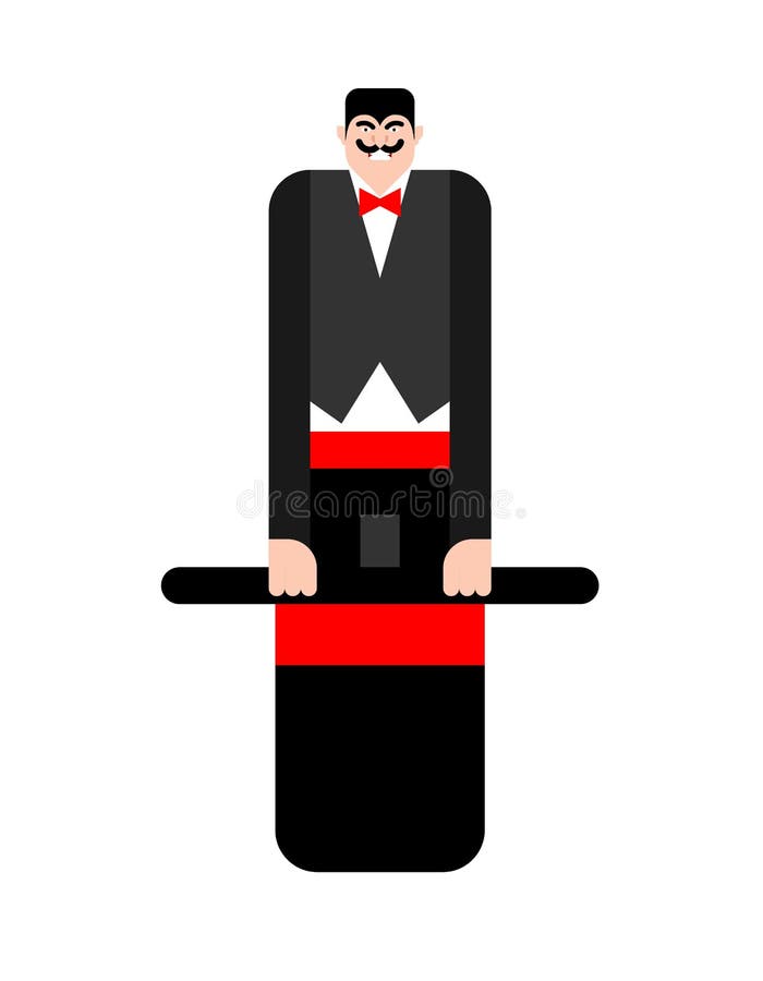 Magician Inside Magic Hat. Vector Illustration Stock Vector ...