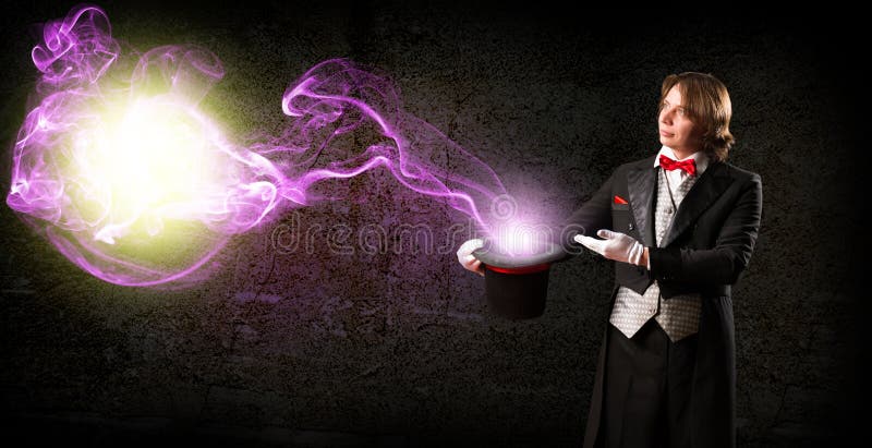 High Contrast Image of Magician Hand with Magic Wand Stock Photo ...