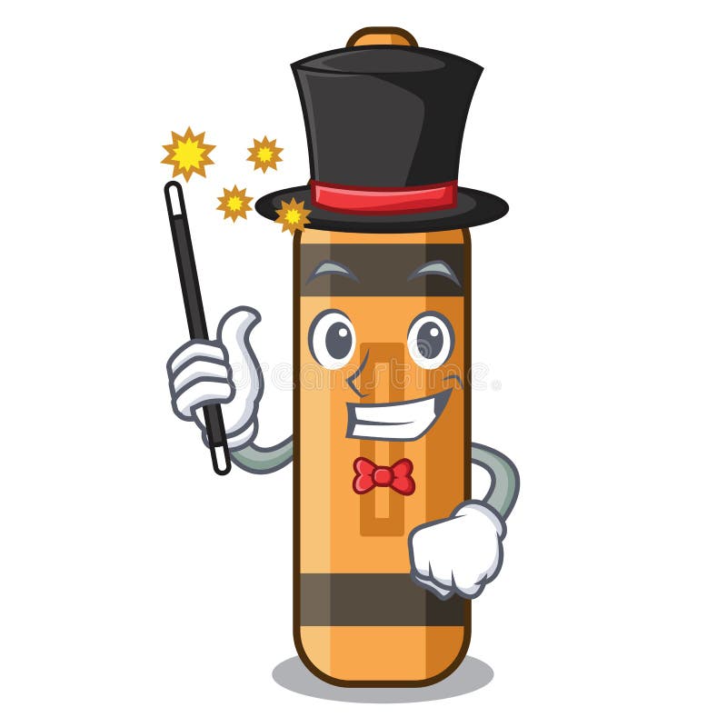Magician Orange Crayon in a Cartoon Wallet Stock Vector - Illustration ...