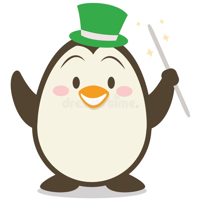 Magician Penguin Character Vector Illustration Stock Vector ...