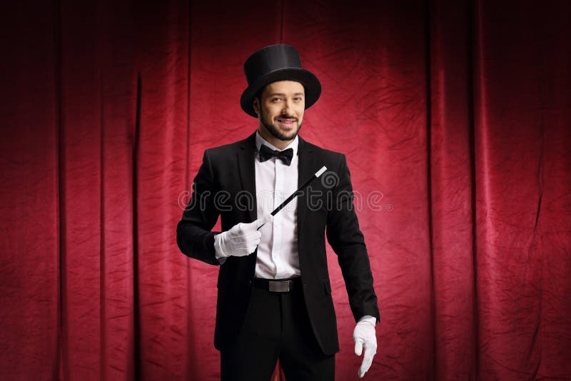 Magician Performing a Show on Stage Stock Image - Image of magic ...