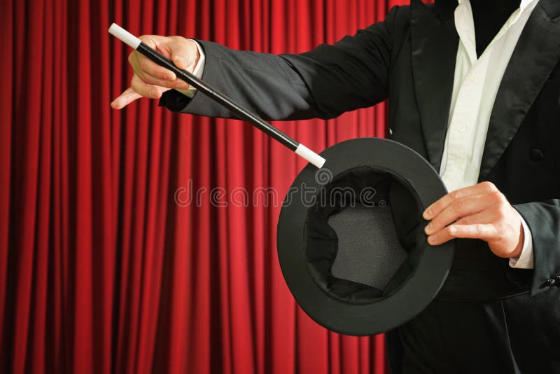 Magician Performing on Stage Stock Image - Image of event, trick: 218260601