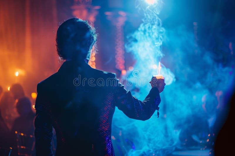 Magician Performs Spellbinding Tricks on Stage, Captivating Audience ...